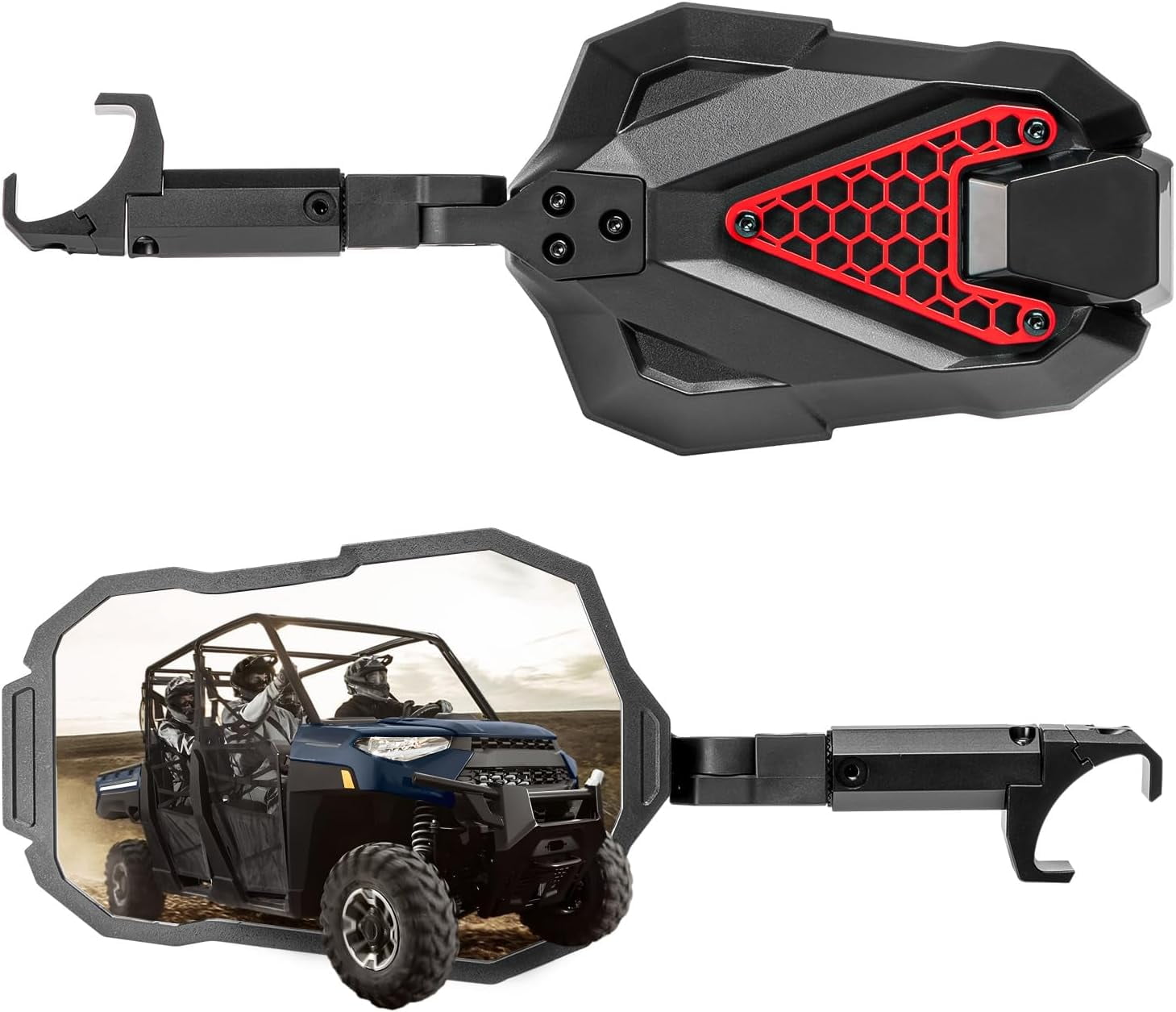 Pro-Fit UTV Rear Side View Mirrors Billet Aluminum 360° Adjustable ...