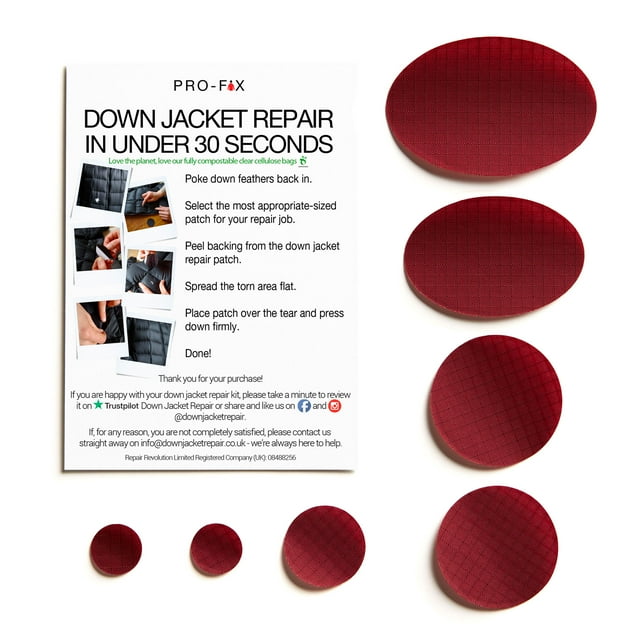 Pro-Fix Self-Adhesive Nylon Repair Patches for Mending Down Jacket ...