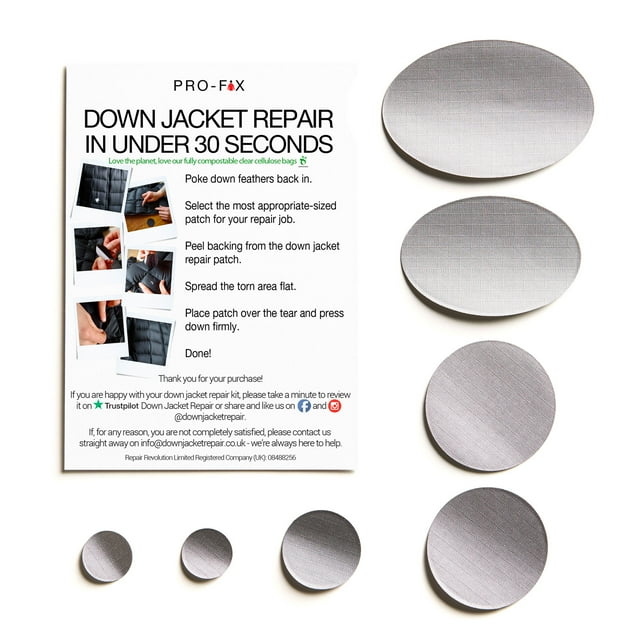 Pro-Fix Nylon Mending Fabric Self-Adhesive Down Jacket Repair Patches ...