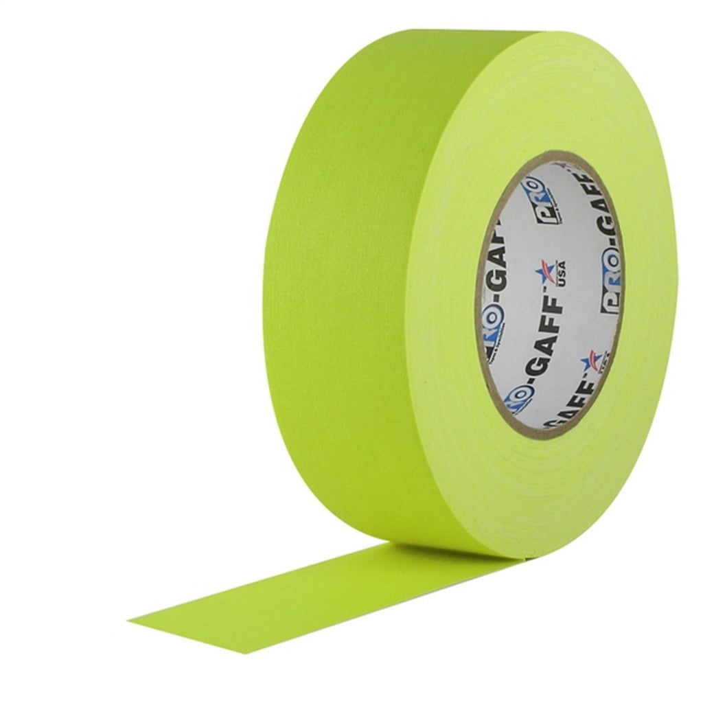 Pro Gaff Fluorescent Yellow Gaffers Tape 2" X 50 Yard Roll - Walmart.com