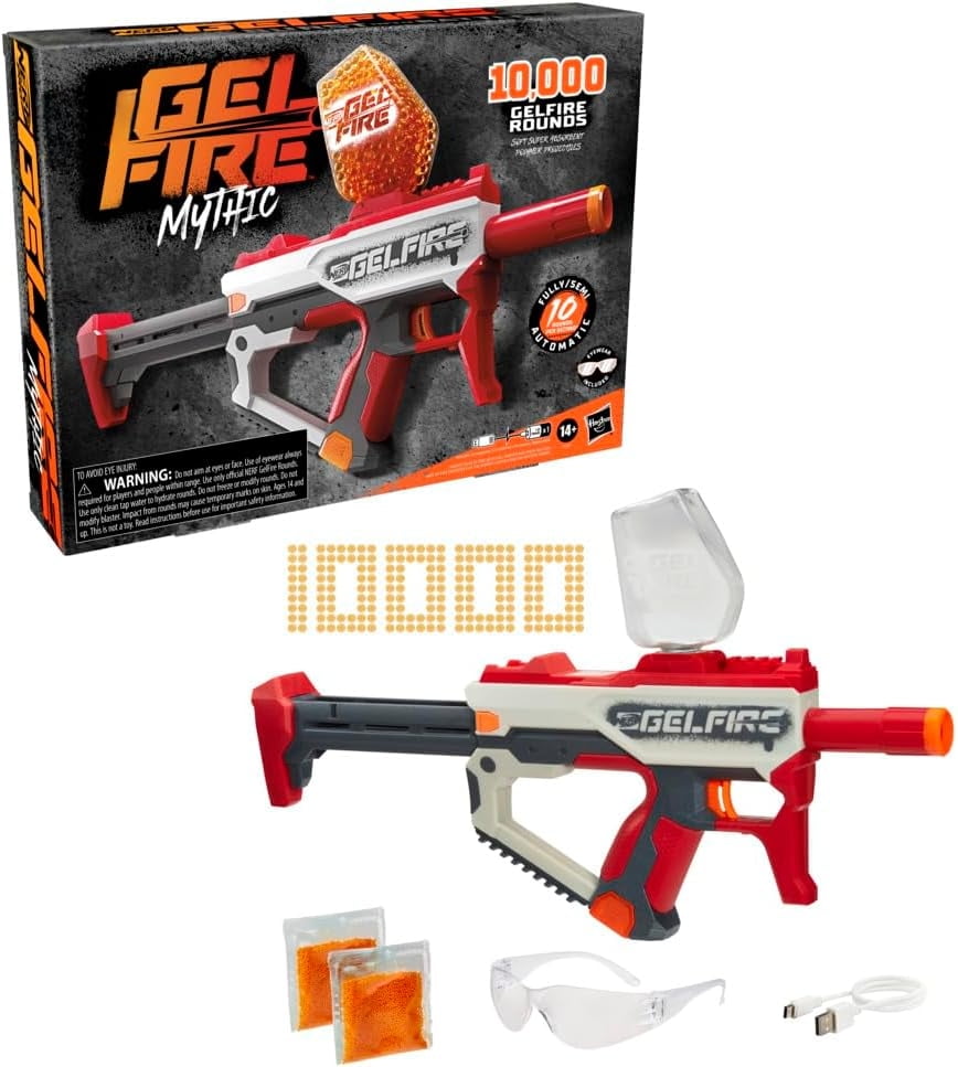 Pro Gelfire Mythic Full Auto Blaster & 10,000 Gelfire Rounds, 800 Round ...