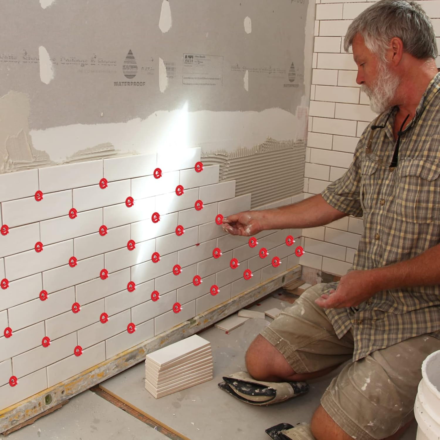 Pro-Grade 1/16" Professional Tile Leveling System Kit 700 Base+100 caps for Floor & Precision ...