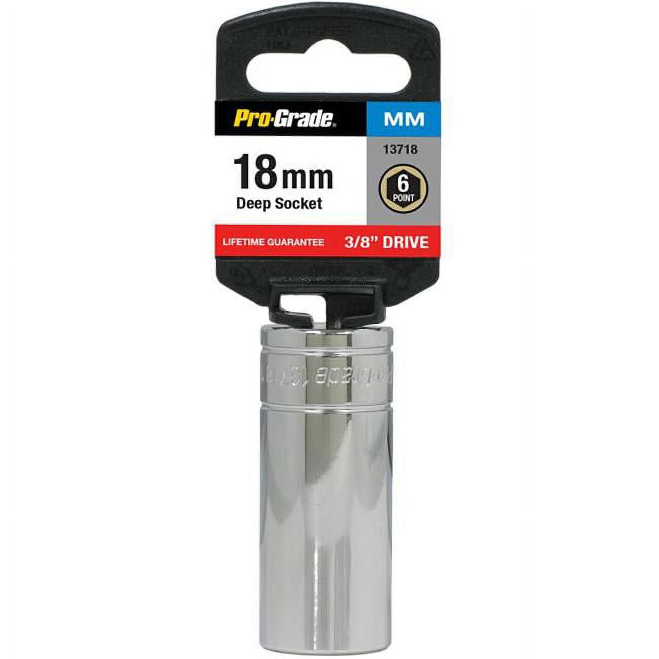 Pro-Grade 3/8in Drive 6 Pt. 17mm Deep Socket – Chrome Vanadium, Rust ...