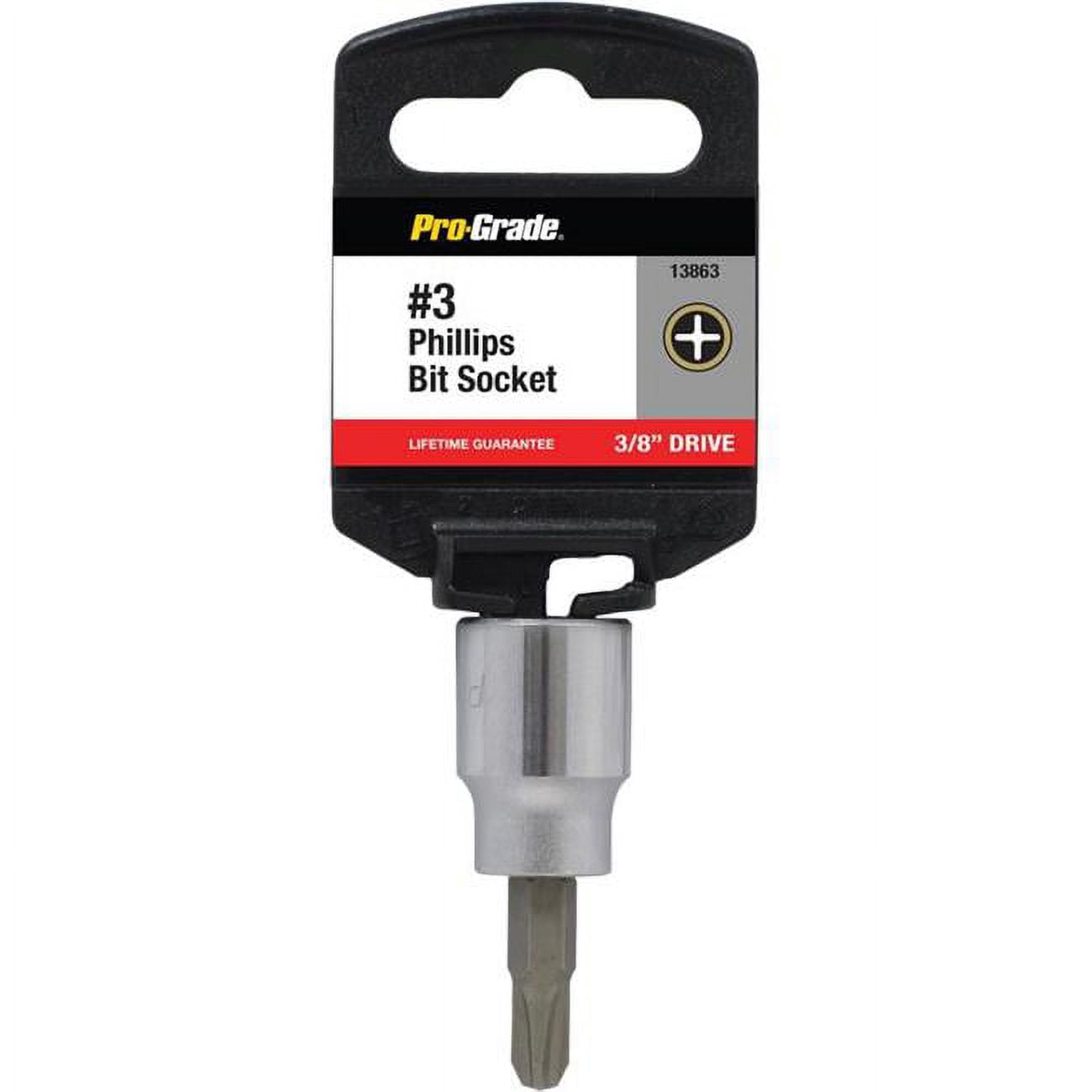 Pro-Grade 13863 No. 3 x 0.37 in. Drive Phillips Bit Socket - Walmart.com