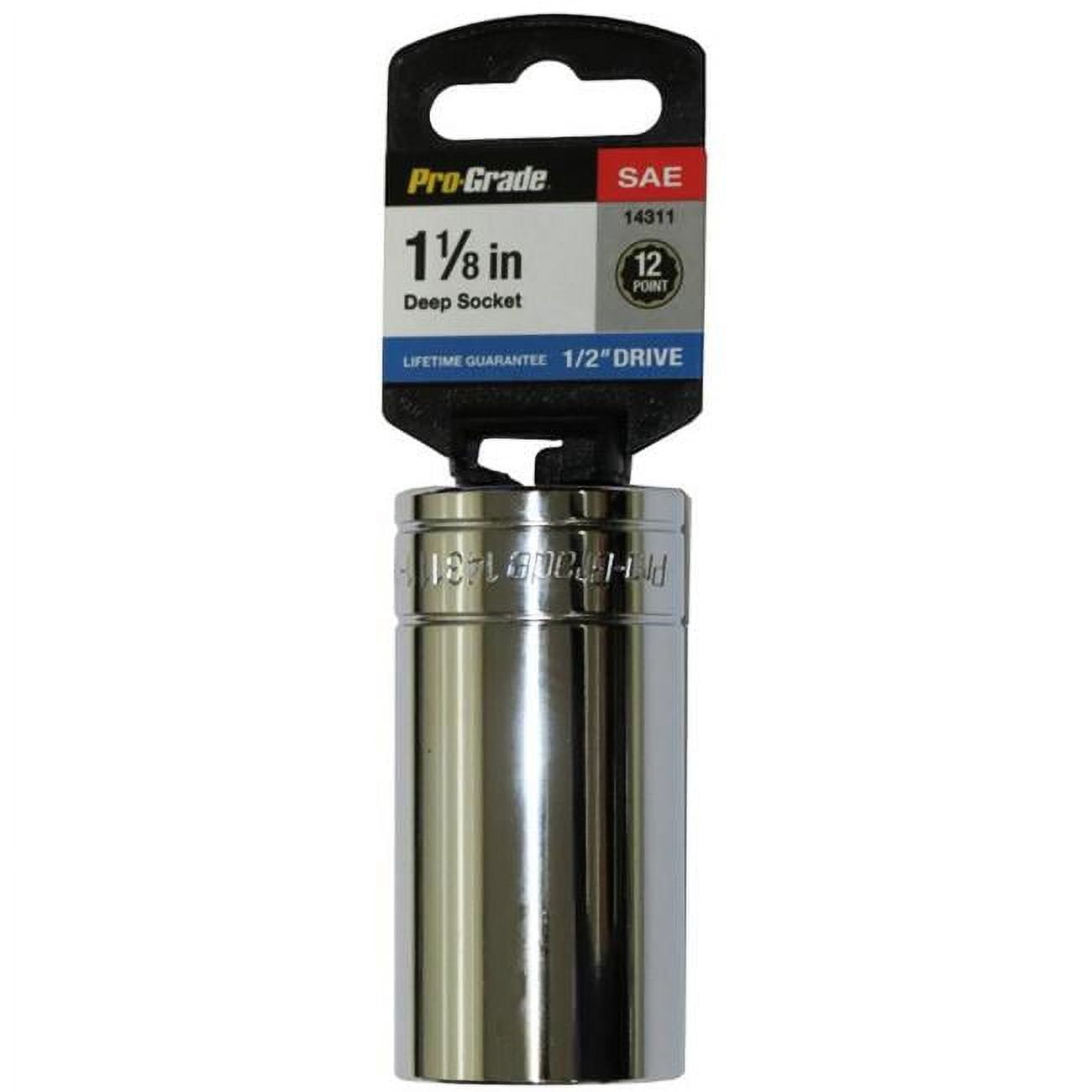 Pro-Grade 14311 0.5 Drive x 1.12 in. 12 Point Deep Socket - Walmart.com