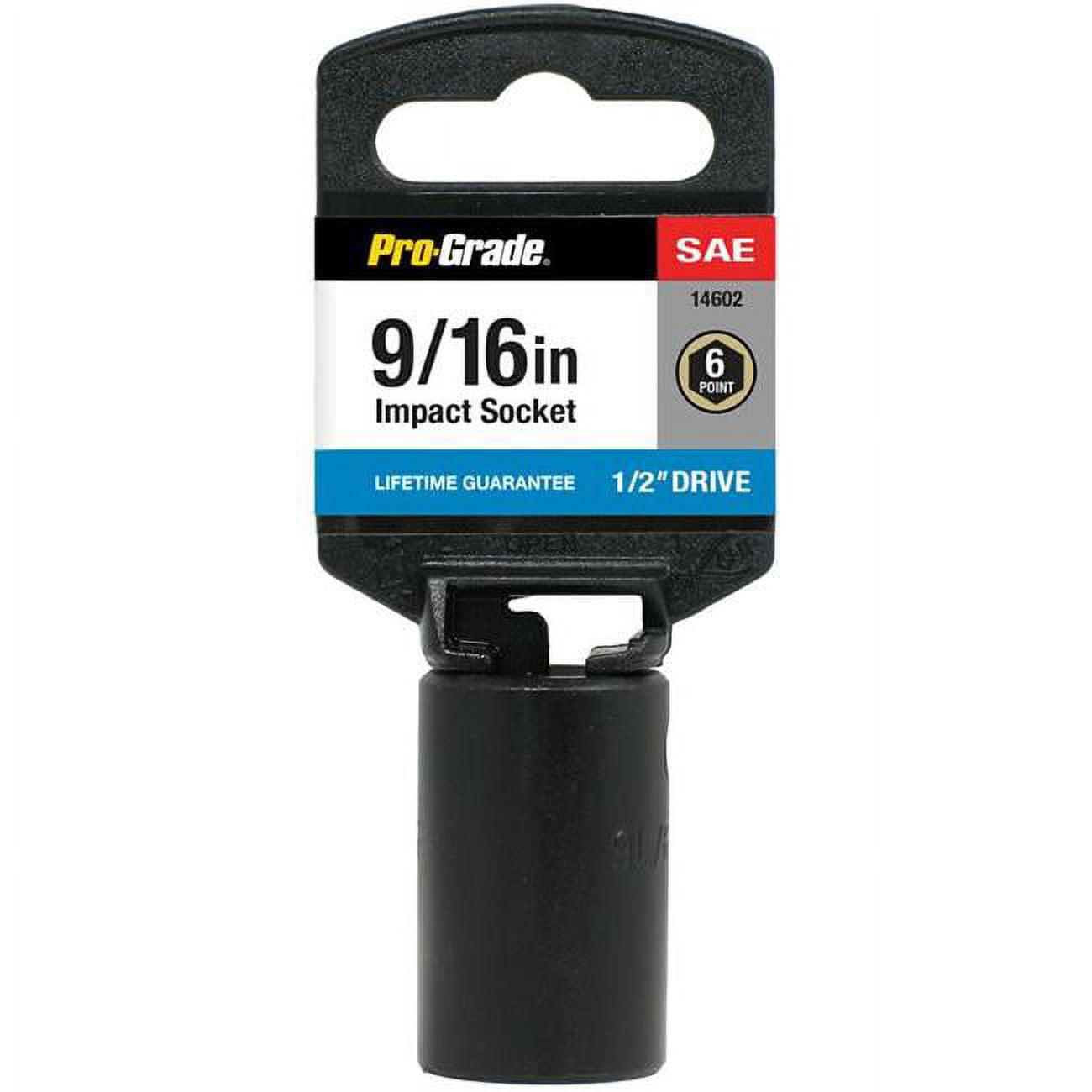 Pro-Grade 1/2in Drive 1/2in Impact Socket, 6 Pt, Black ED Finish, Dyna ...