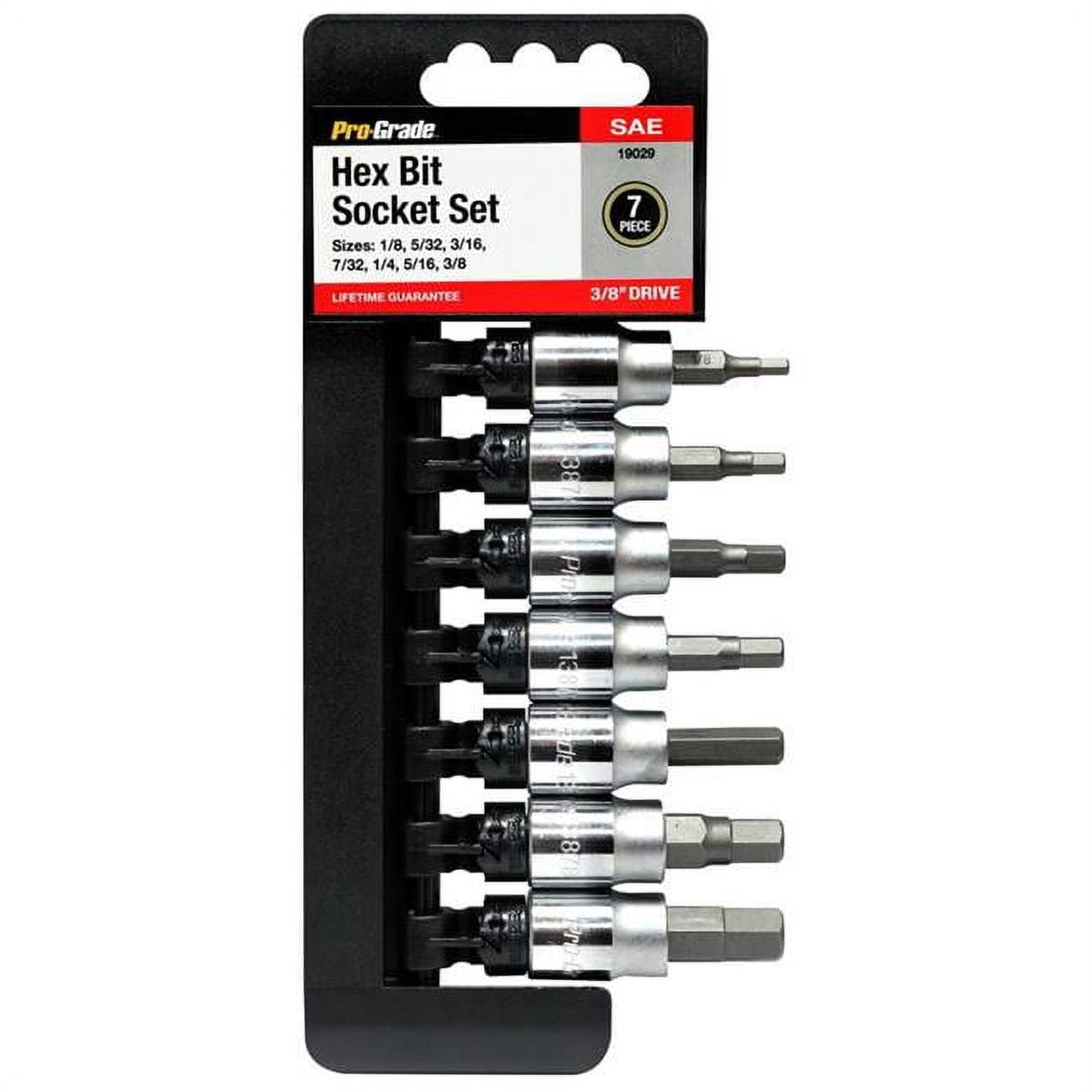 Pro-Grade 19029 0.37 in. Drive SAE Hex Bit Socket Set - 7 Piece - Walmart.com