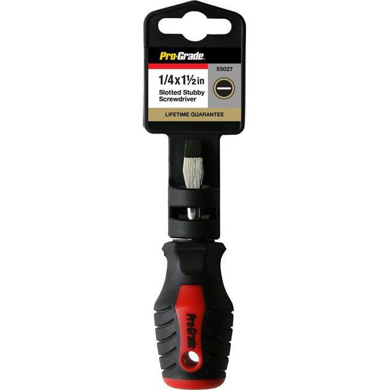 Pro-Grade 55027 0.25 x 1.5 in. Stubby Slotted Screwdriver - Walmart.com