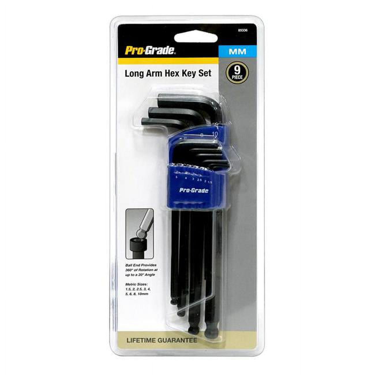 Pro-Grade SAE Folding Hex Key Set, 9-Piece, Chrome Vanadium Steel with ...