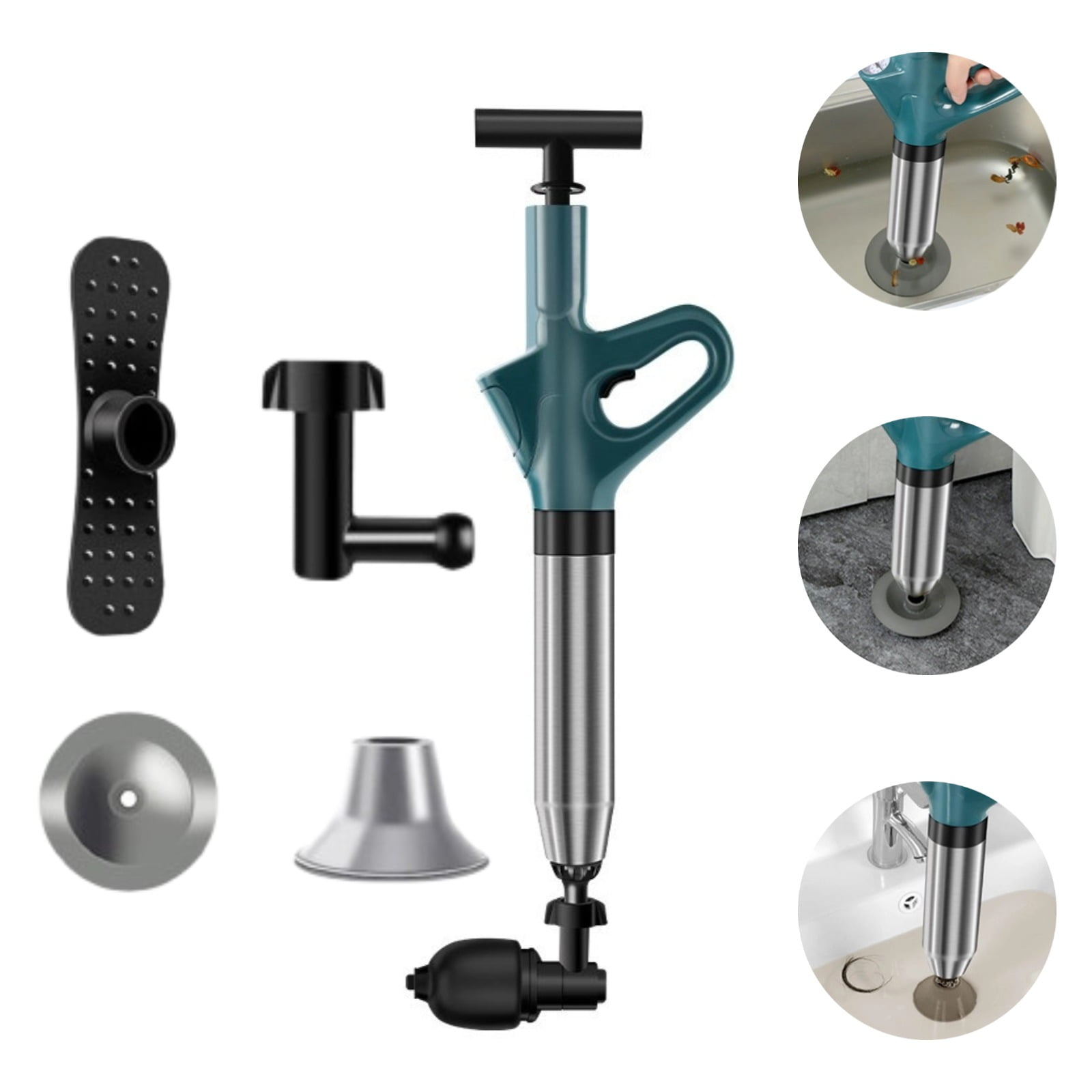 Pro-Grade Air Plunger for Bathroom/Kitchen – Heavy Duty Clog Remover ...