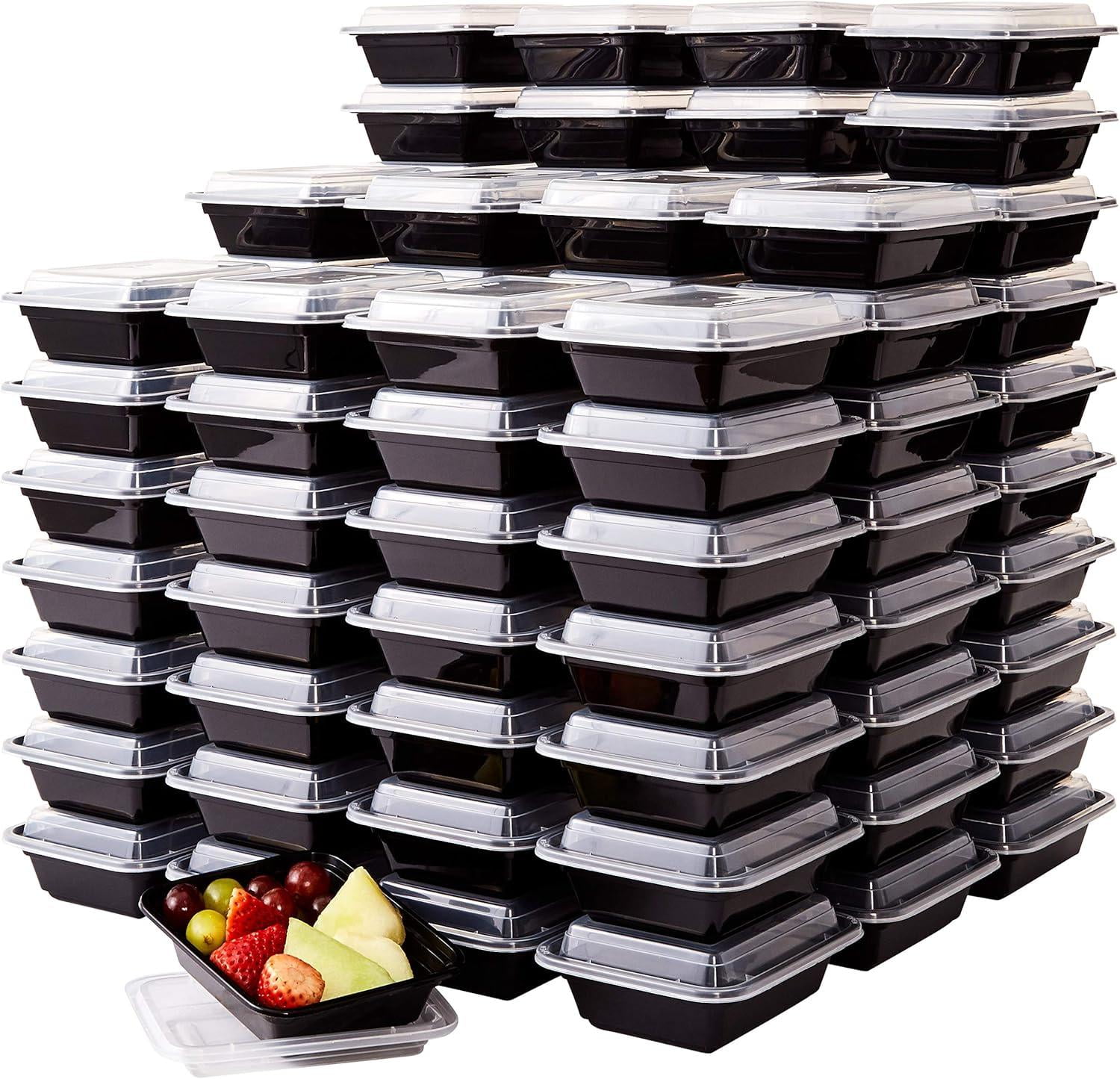 Pro-Grade BPA-Free Plastic Containers with Lids 100ct. 12oz Leakproof ...