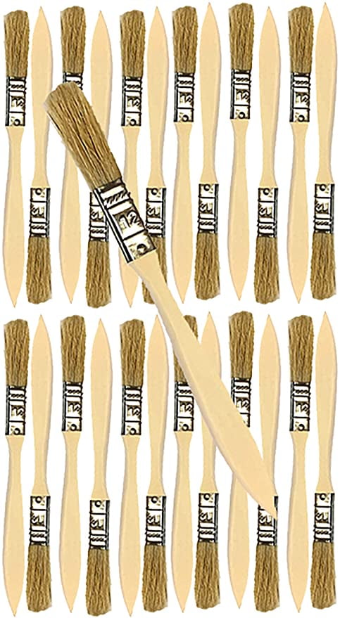Pro Grade Chip Brush, 0.5-inch, 24 Pack Natural China Bristle ...