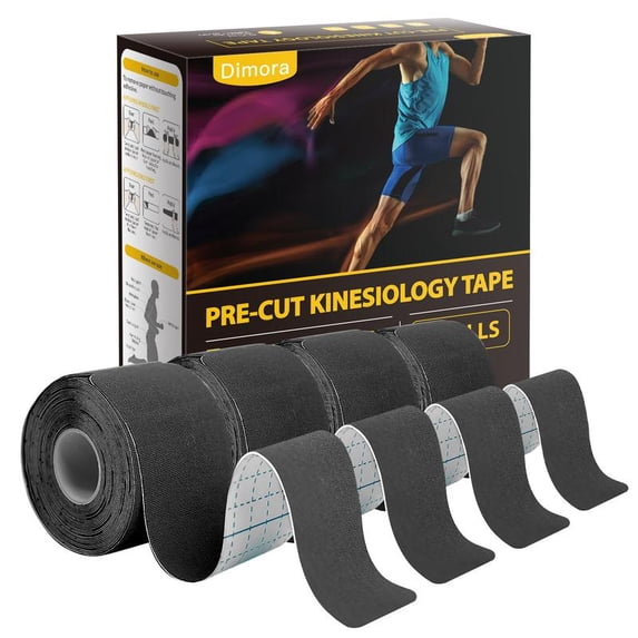 Pro-Grade Kinesiology Tape 4 Rolls - Cotton Elastic Sports Tape for ...