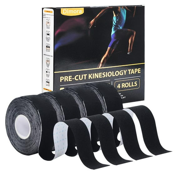 Pro-Grade Kinesiology Tape 4 Rolls - Cotton Elastic Sports Tape for ...