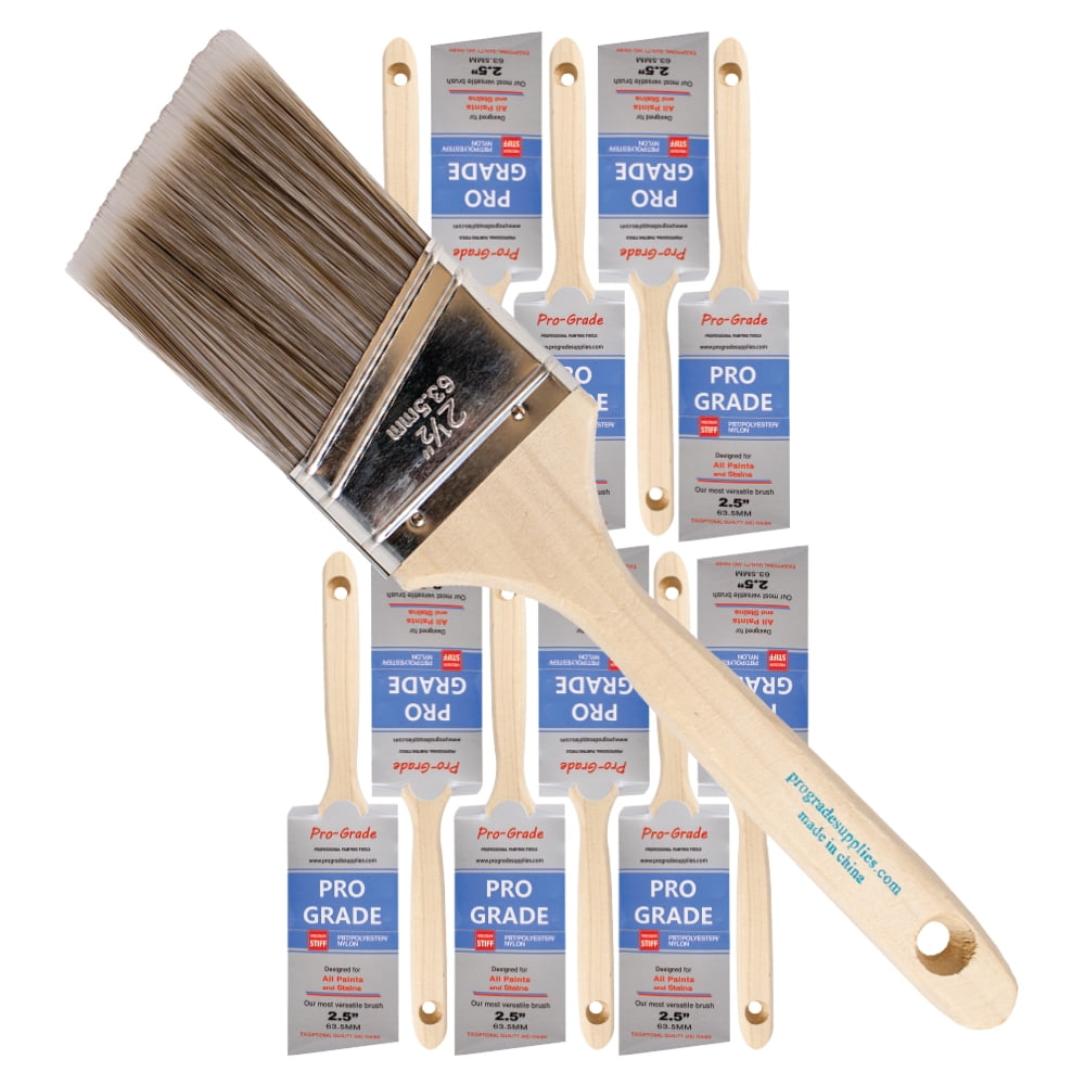 Pro Grade Premium Paint Brushes, 2.5-inch Angle Brush, 12 Pack Paint ...
