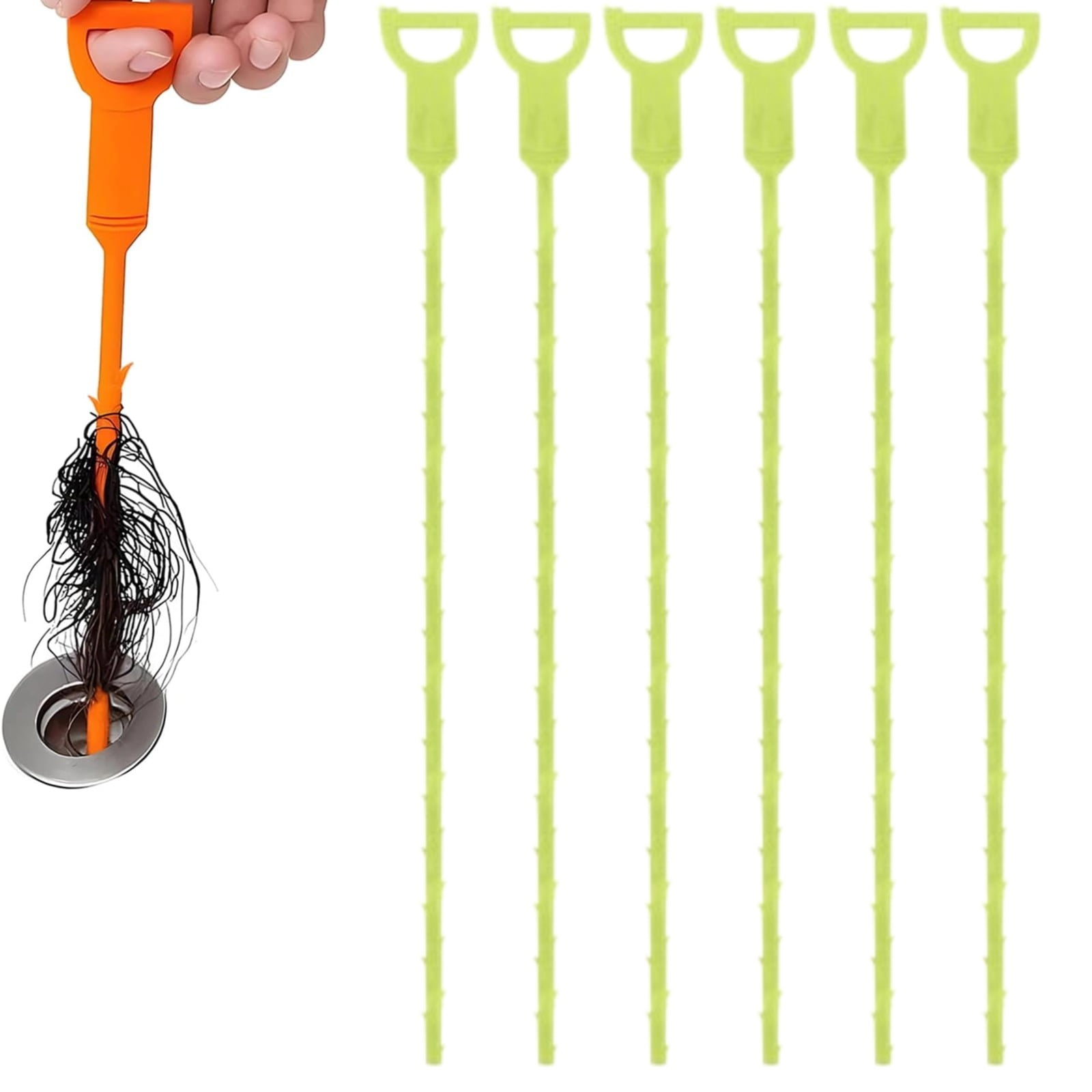 Pro-Grade Sink Snake Drain Cleaner (6 Pack) - Bendable Design for Tight ...