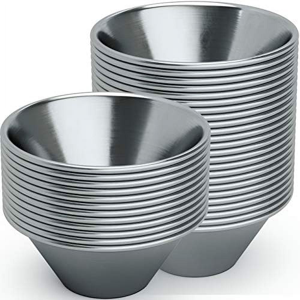 Pro-Grade Stainless Steel 1.5oz Sauce Cups 36 Pk. Reusable Stackable ...