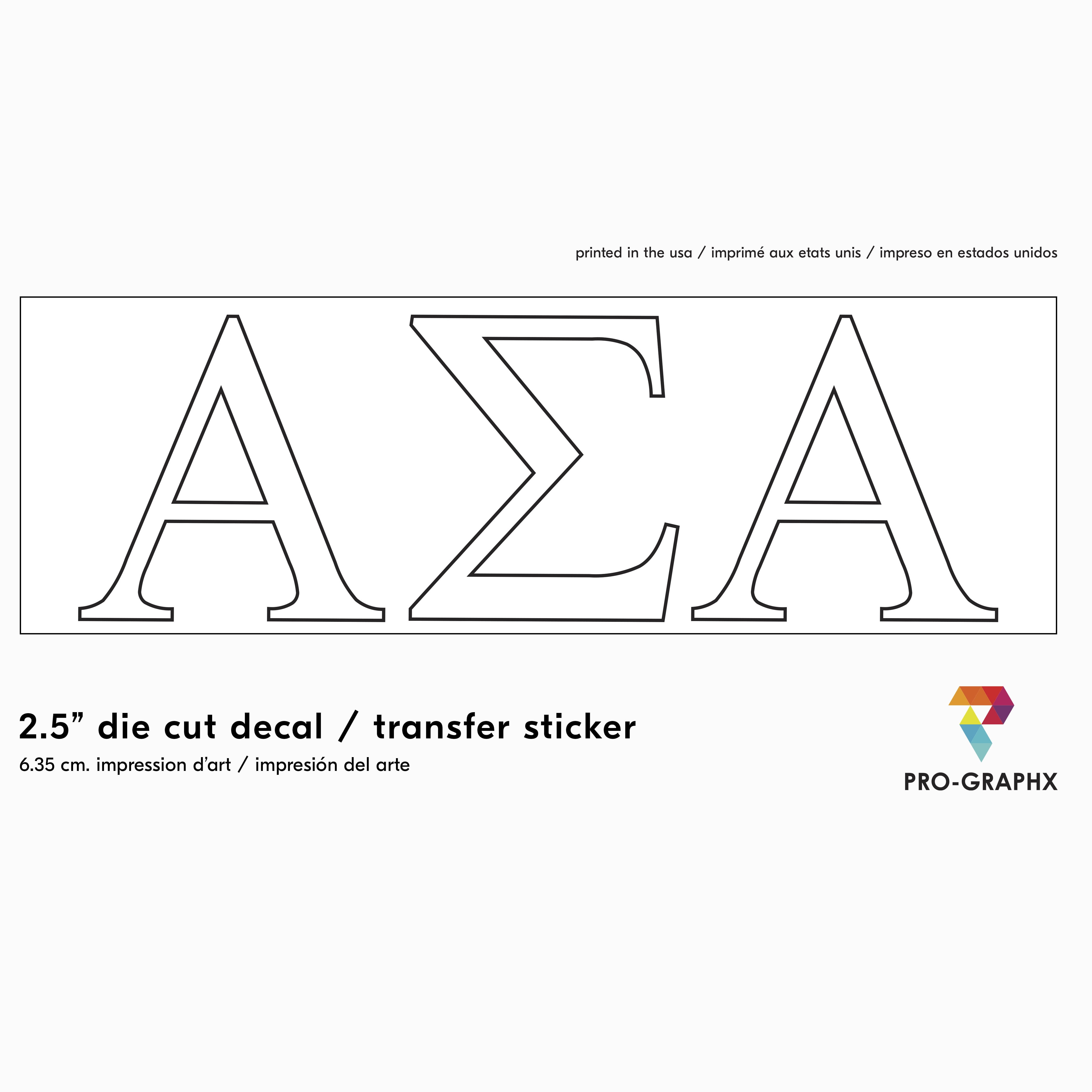 Pro-Graphx Alpha Sigma Alpha Greek Sorority Sticker Decal, 2.5 Inches ...