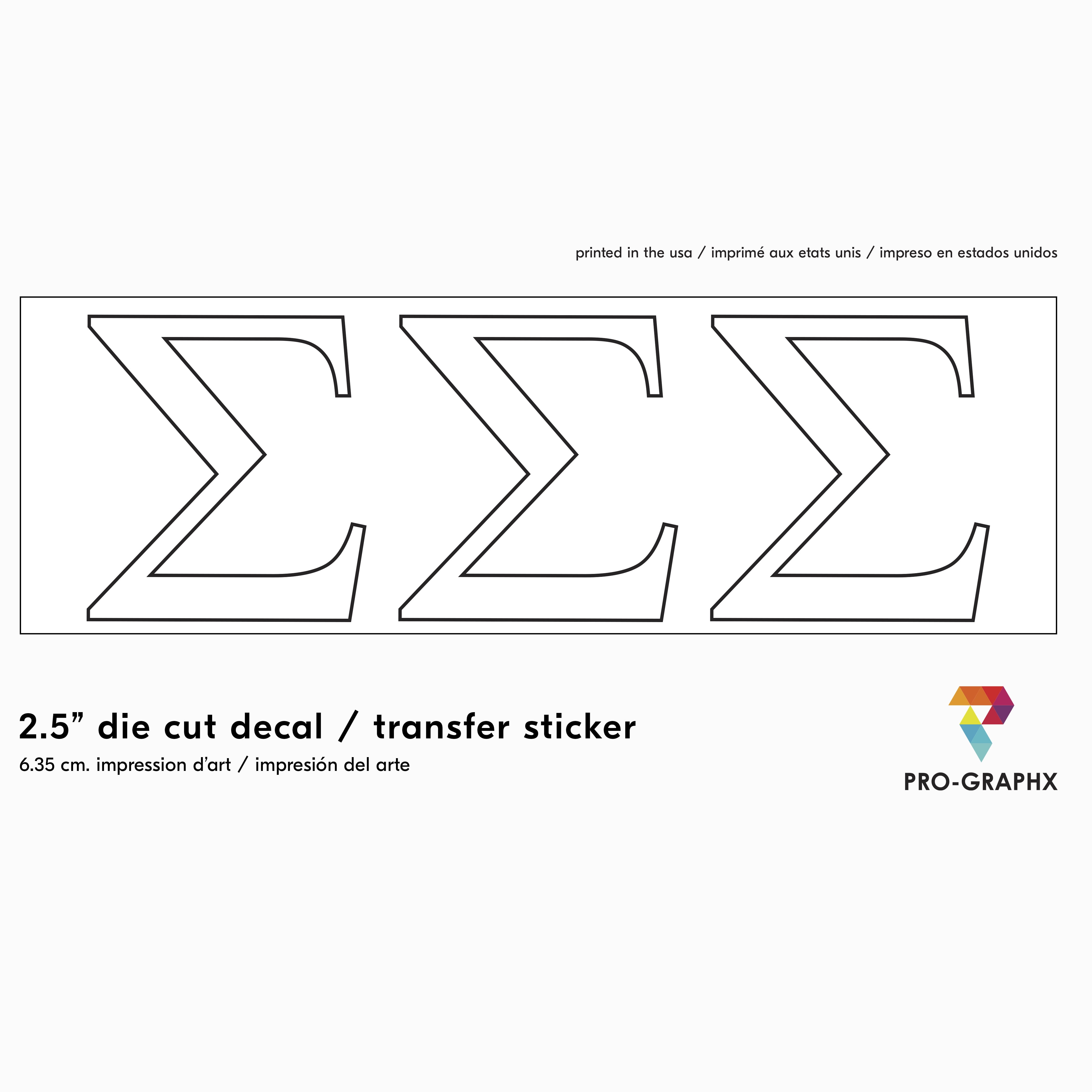 Pro-Graphx Sigma Sigma Sigma Greek Sorority Sticker Decal, 2.5 Inches ...