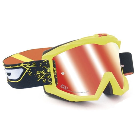Pro Grip 3204 Fluorescent Day Glow MX Offroad Goggle Yellow w/Red Lens ...
