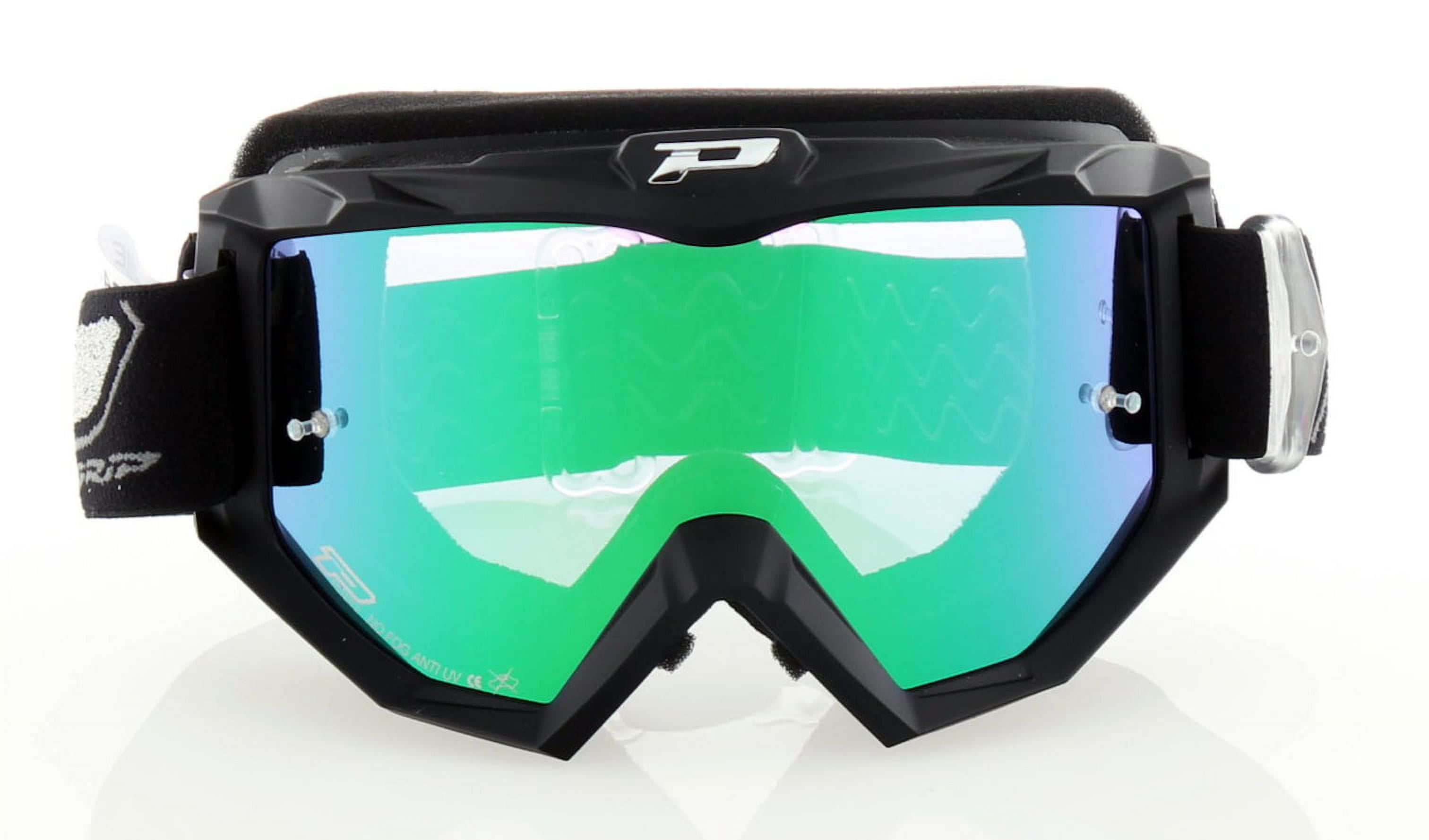 Pro Grip 3204 Matte Black MX Offroad Goggles w/Iridium Green Multi ...