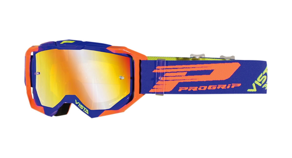 Pro Grip 3303 Vista Goggles (OSFA, Blue/Fluorescent Orange / Mirrored ...
