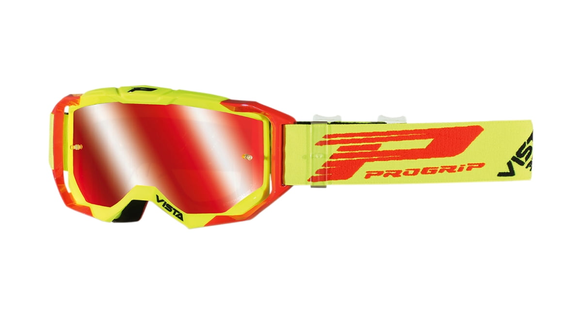 Pro Grip 3303 Vista Goggles (OSFA, Fluorescent Yellow/Red / Mirrored ...