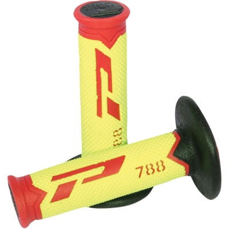 Pro Grip 788 Cross Triple Density Black/Red/Yellow MX Grips ...