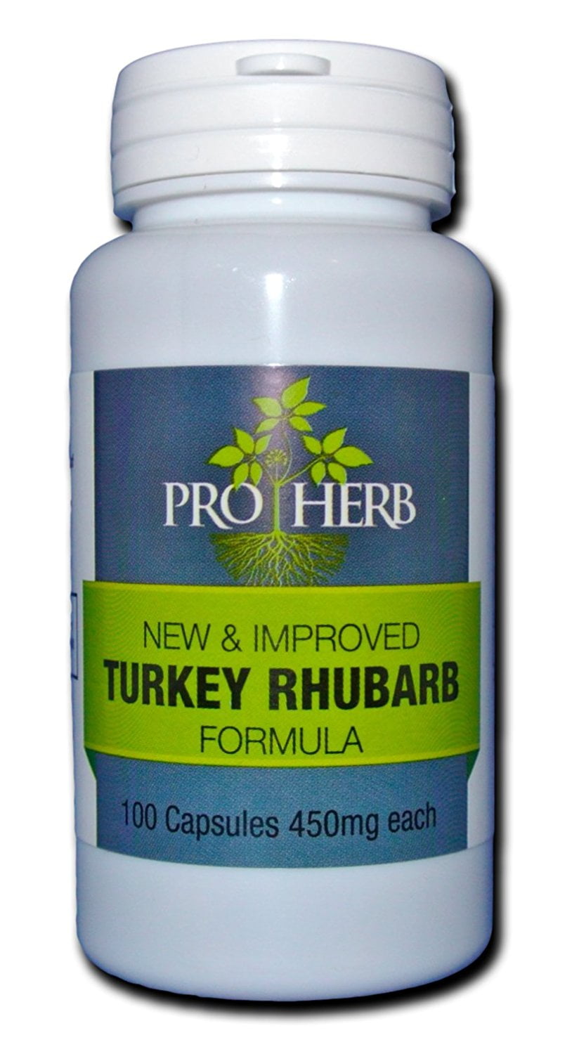Pro Herb Turkey Rhubarb Supplement, 450mg, 100 Capsules, Gentle Colon ...