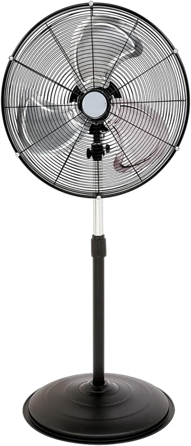 Pro High-Velocity Oscillating Metal Stand Fan w/ 3-Speed Setting, 20 ...