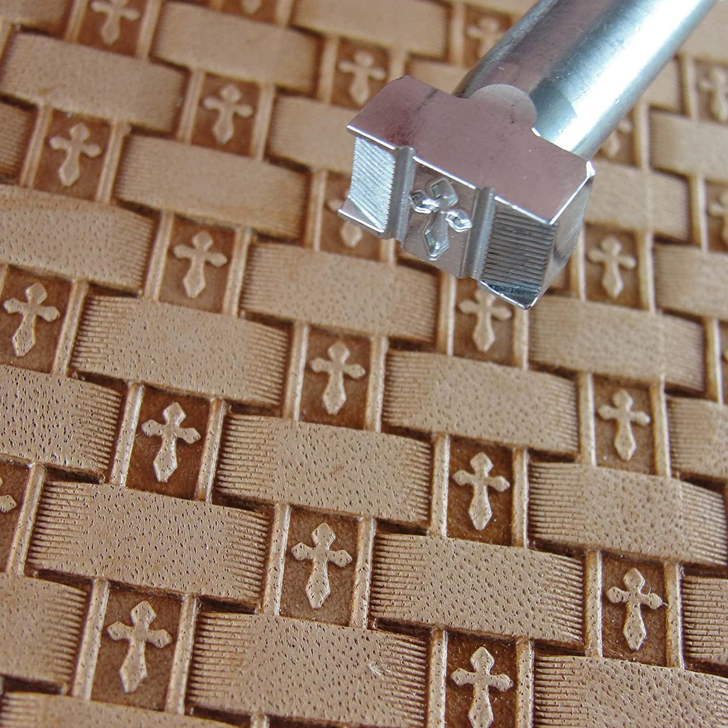 Pro Leather Carvers Cross Basket Weave Leather Stamp, Stainless Steel ...