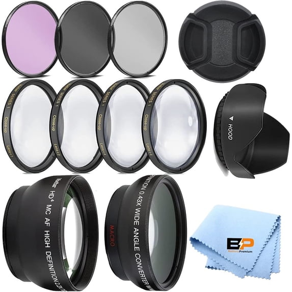 Battery Premium Pro Lens Kit for Canon EOS Rebel T3 T5 T6 T7i, EOS 80D ...