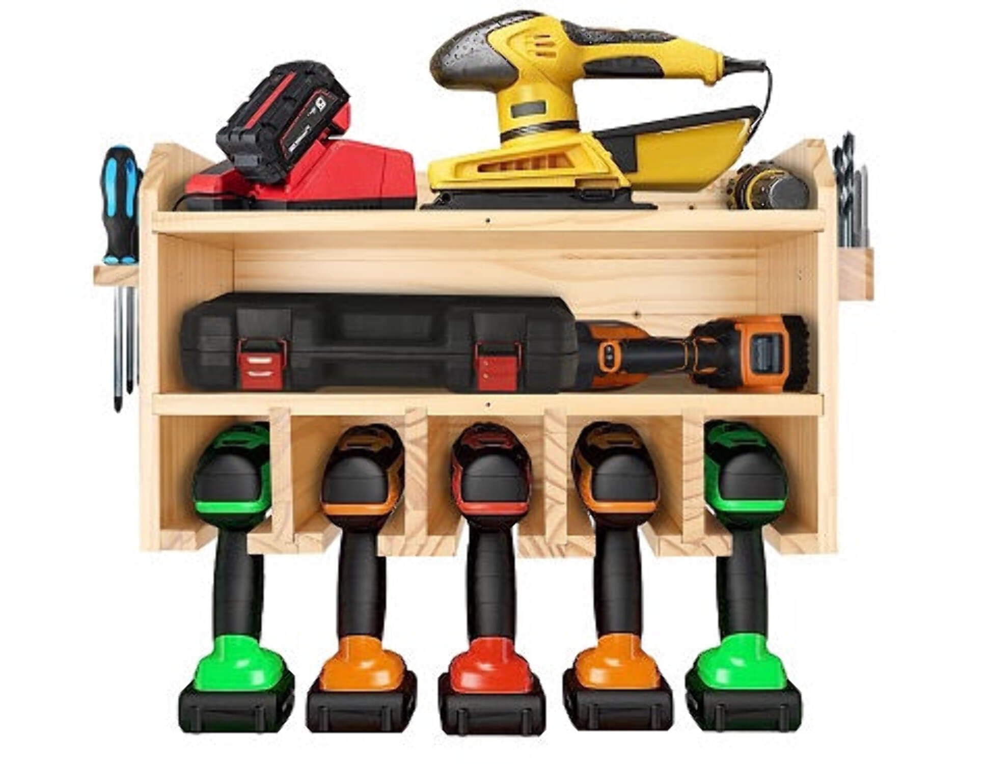 Pro Lift Cordless Drill Organizer – wall mount power tool storage rack ...