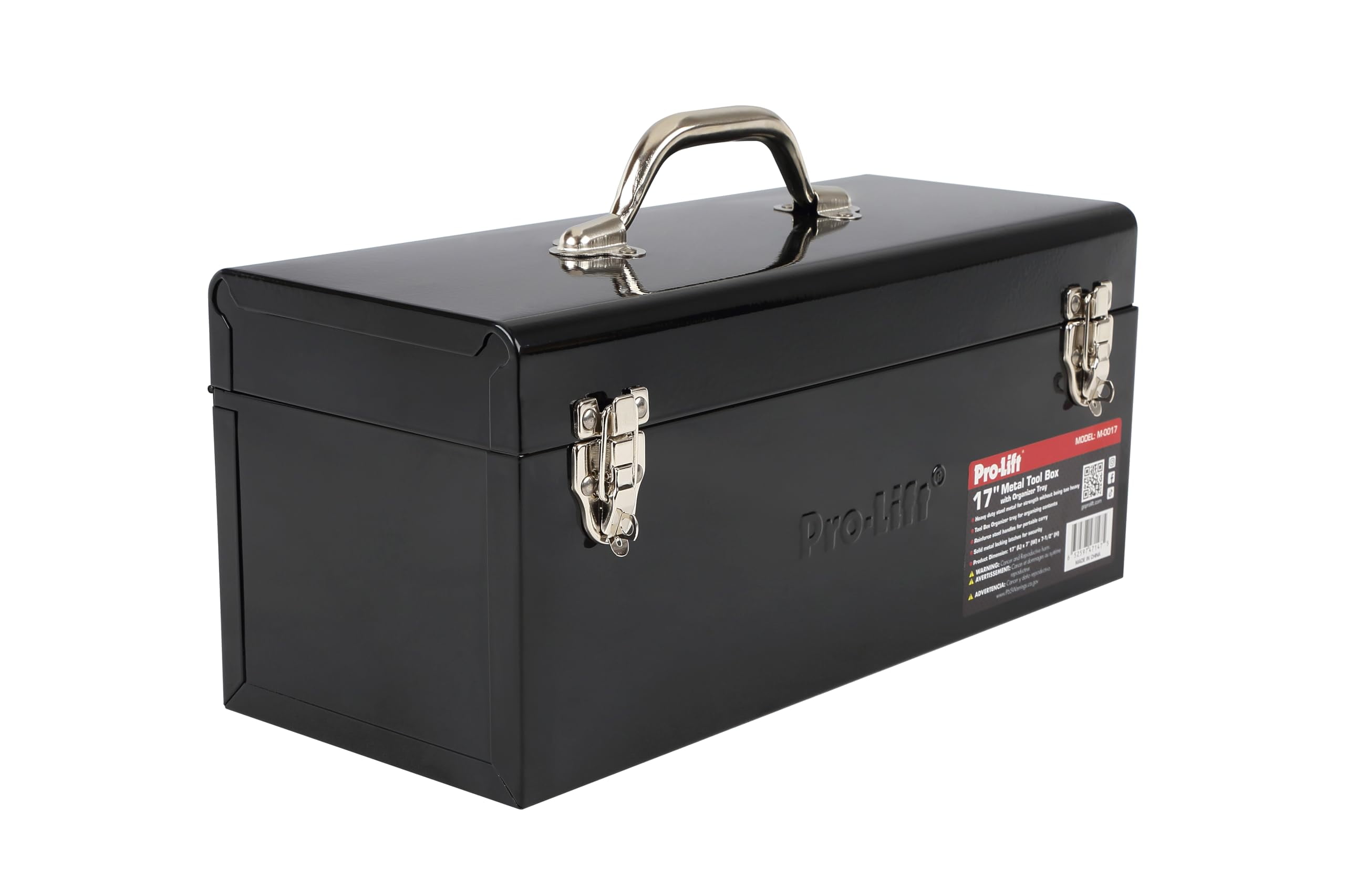 Pro-Lift Steel Tool Box - 17-inch Metal Toolbox Portable with Handle ...