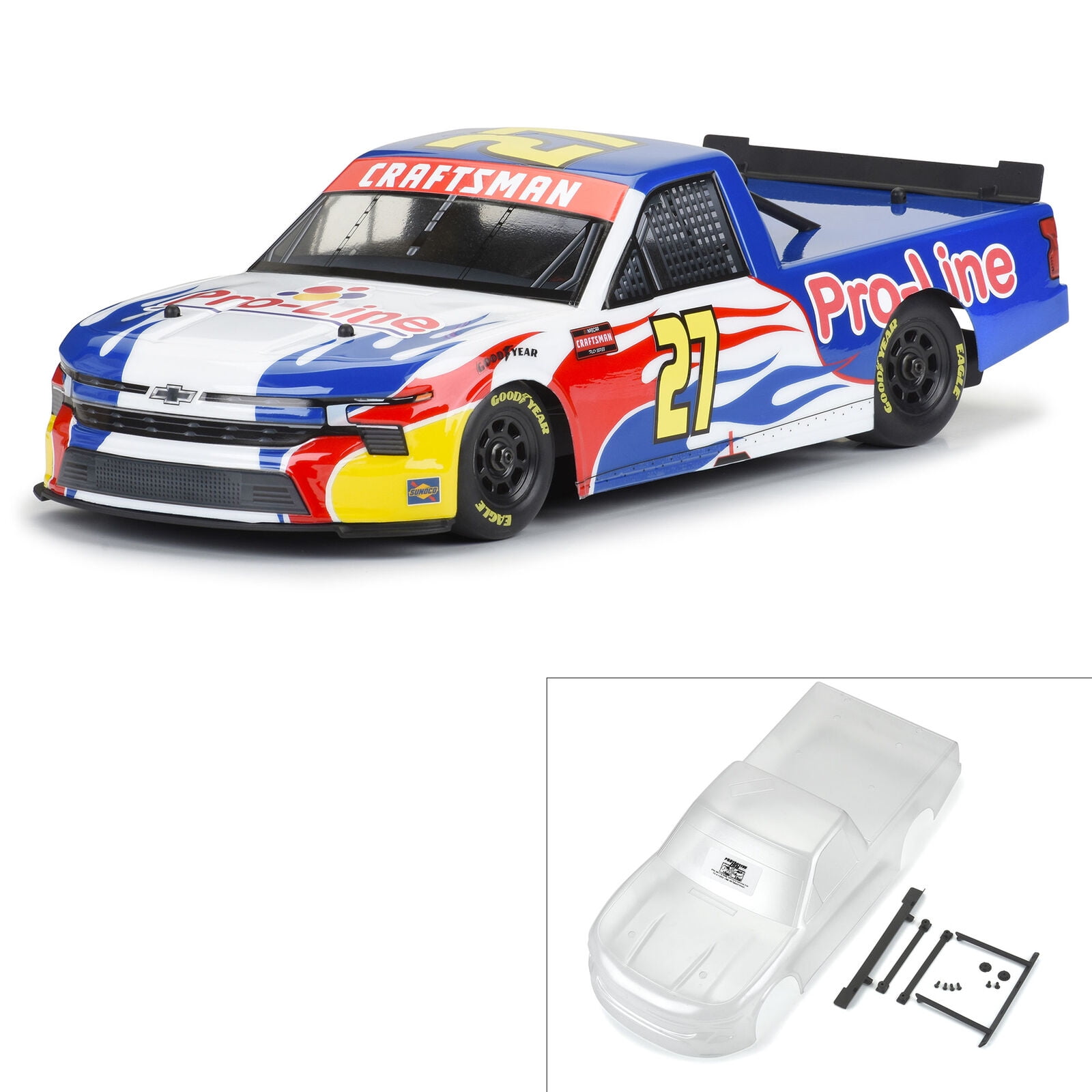Pro-Line Racing Pre-Cut 2024 Chevrolet Silverado NASCAR Truck Series ...