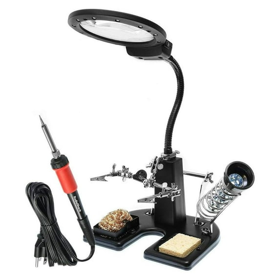Pro-Line Helping Hands Soldering Station with Illuminated Magnifier ...