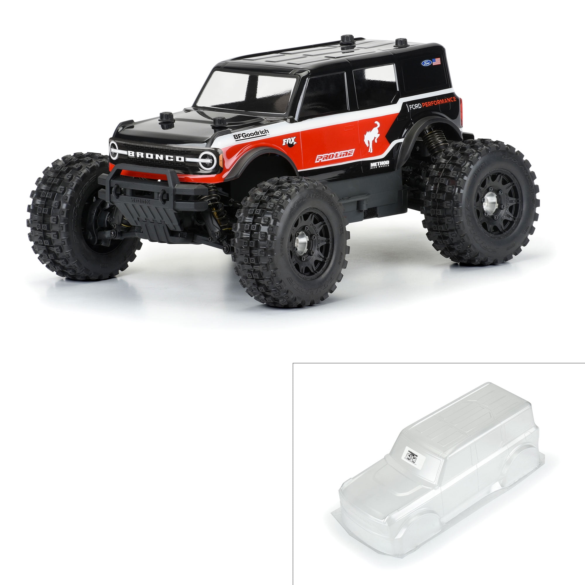 Pro-Line Racing 1/10 2021 Ford Bronco Clear Body Granite/Vorteks ...