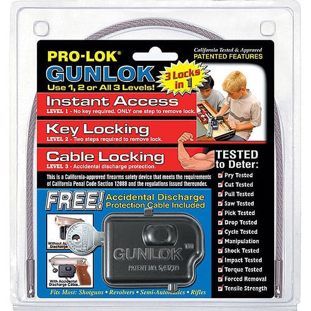 Pro-Lok GunLock 3 Locks in 1 Fits Most Shotguns Revolvers Pistols ...