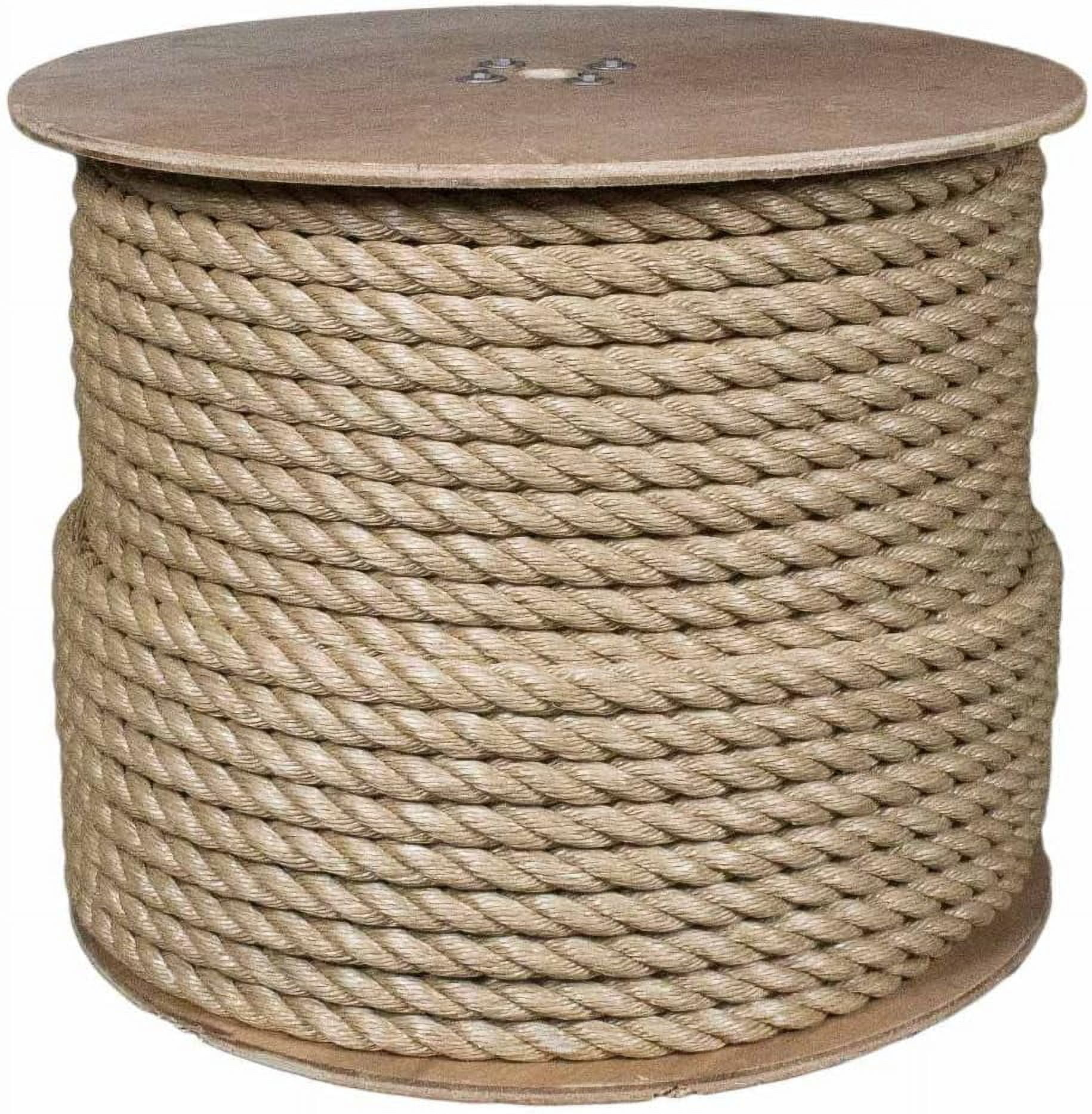 | Pro-Manila Rope (UnManila) – 3 Strand Twisted Tan Cord – Diameter: 1 ...