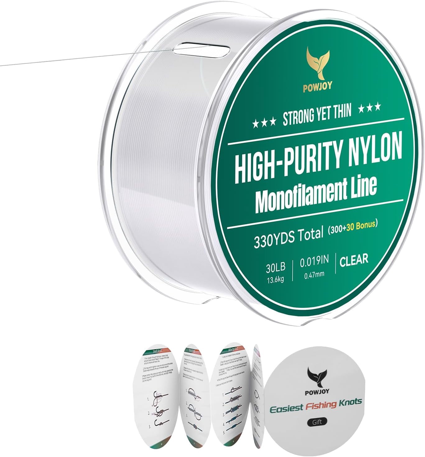 Pro Monofilament Fishing Line with Knot Instruction Cards for Multi ...