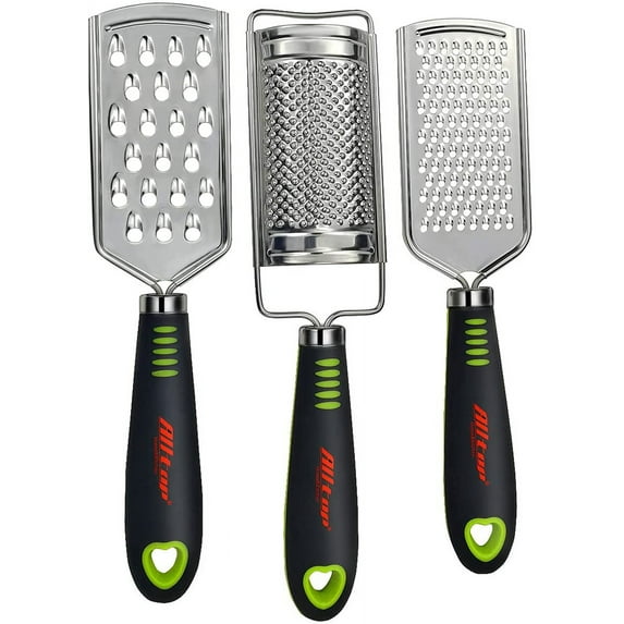 Pro Multi-Purpose Stainless Steel Food Graters Set of 3 for Cheese ...