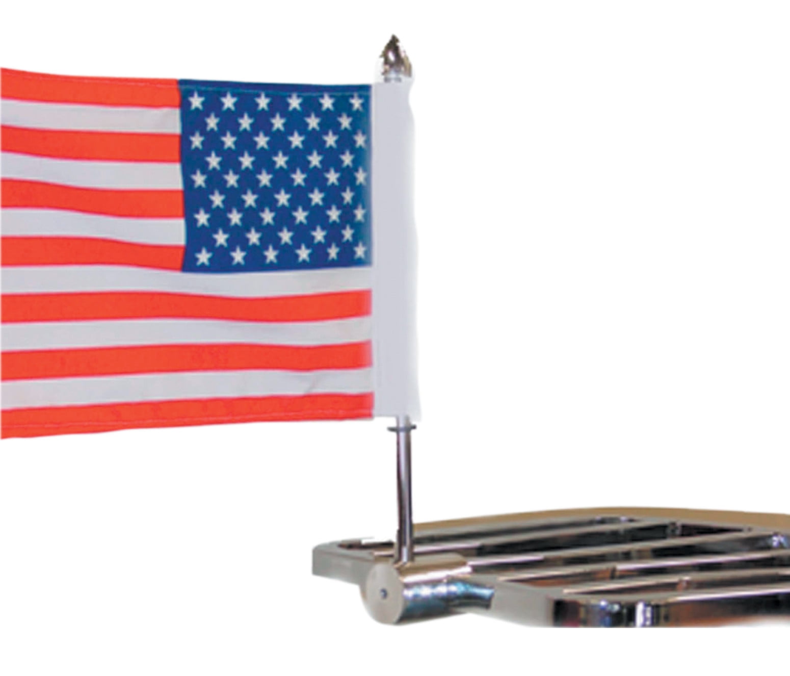 Pro Pad 5/8" Square Sissy Bar Rack Flag Mount with 6" X 9" USA Flag ...