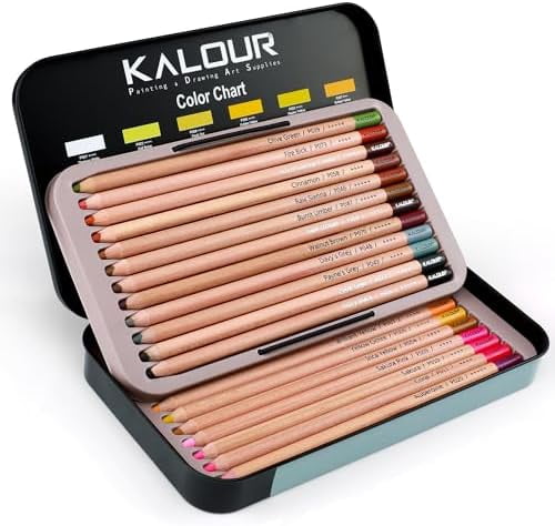 Pro Pastel Chalk Colored Pencils,24 Colors portrait set,Color Charcoal ...