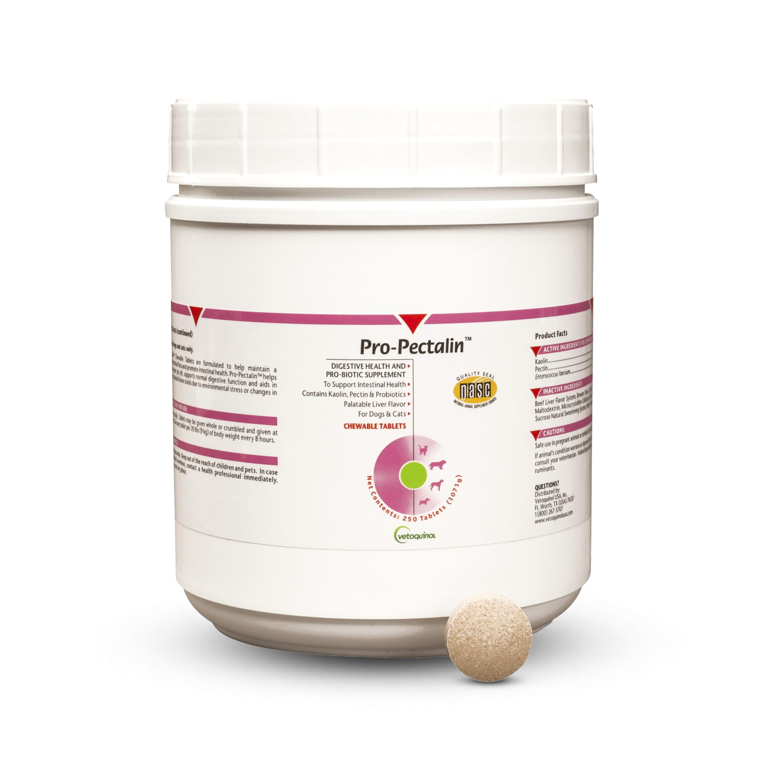 Pro-Pectalin Chewable Tablets for Dogs & Cats, Helps Relieve Occasional ...