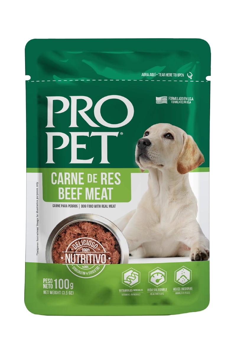 Pro Pet Pouch Wet Dog Meat Beef Flavored Individual Pack 3.5oz USDA ...