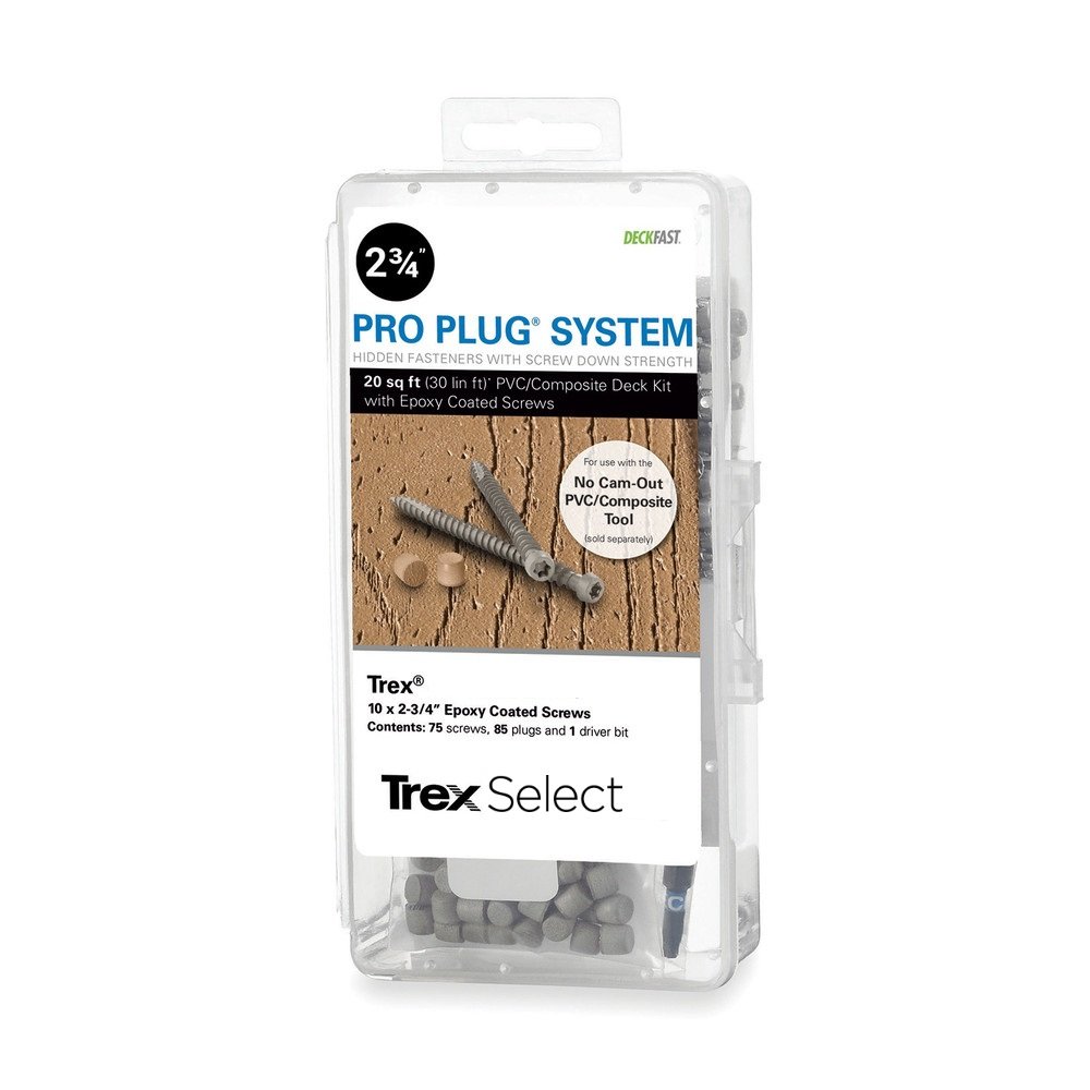 Pro Plug PVC Plugs and Epoxy Screws for Trex Winchester Gray, 85 Plugs ...