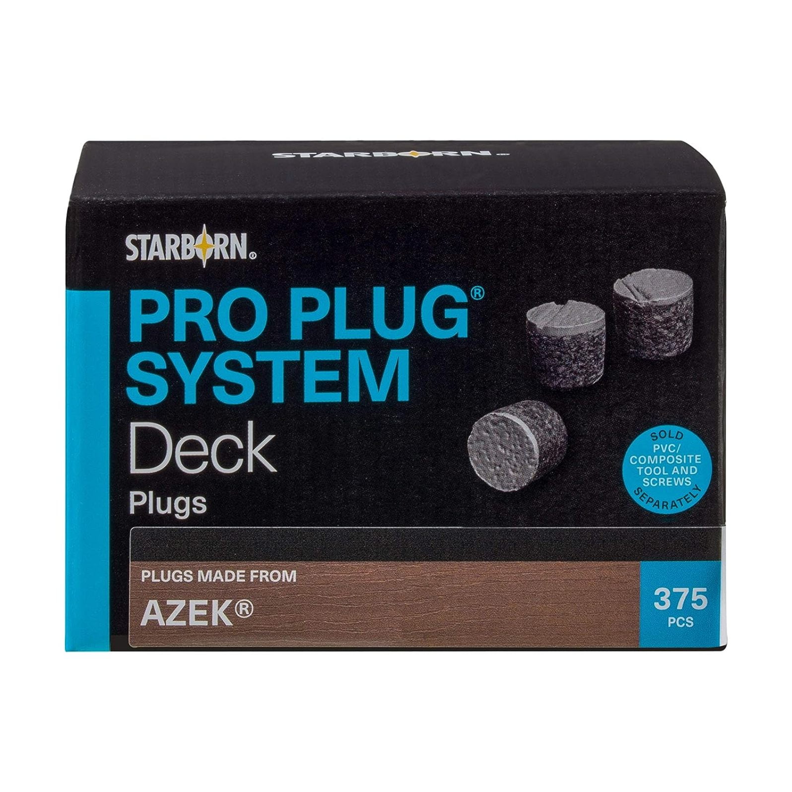 Pro Plug PVC Plugs for Azek Weathered Teak Decking, 375 Plugs for 100 sq ft - Walmart Business ...