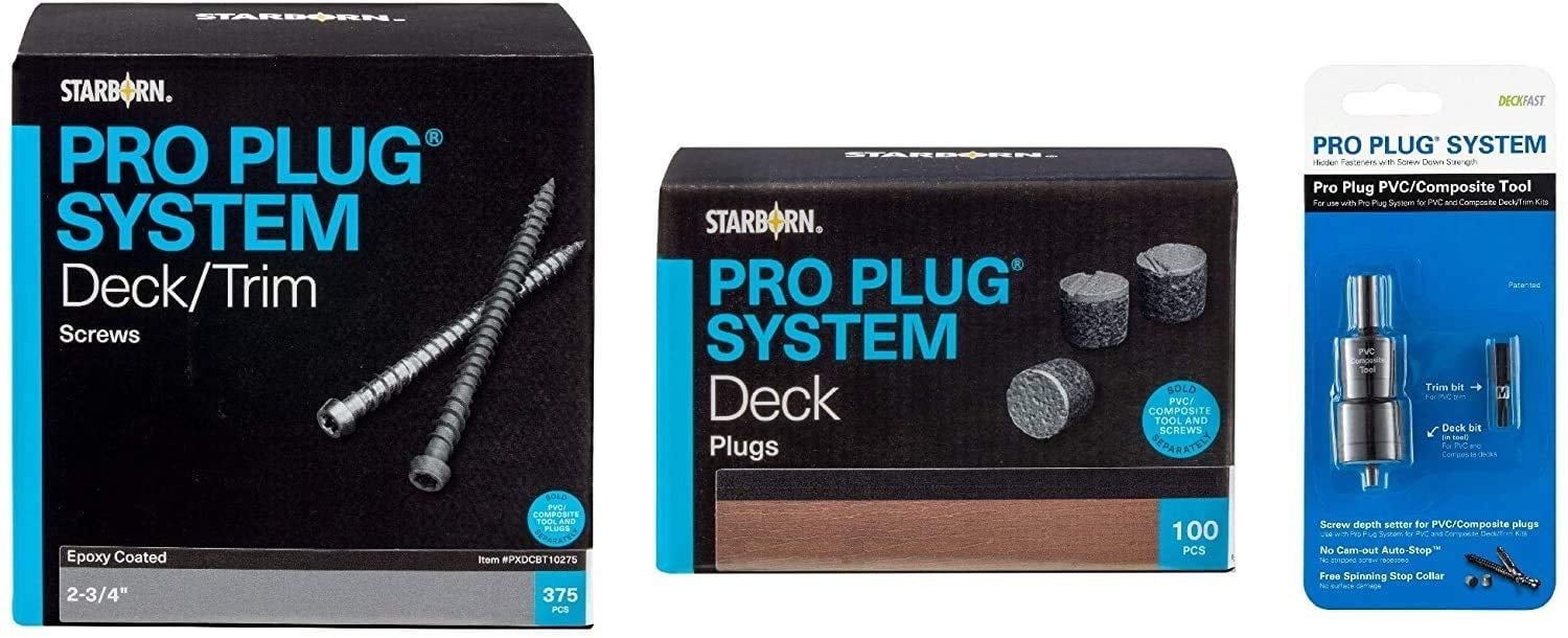 Pro Plug System for Trex Transcend Lava Rock Decking, Combo Kit, 375 ...