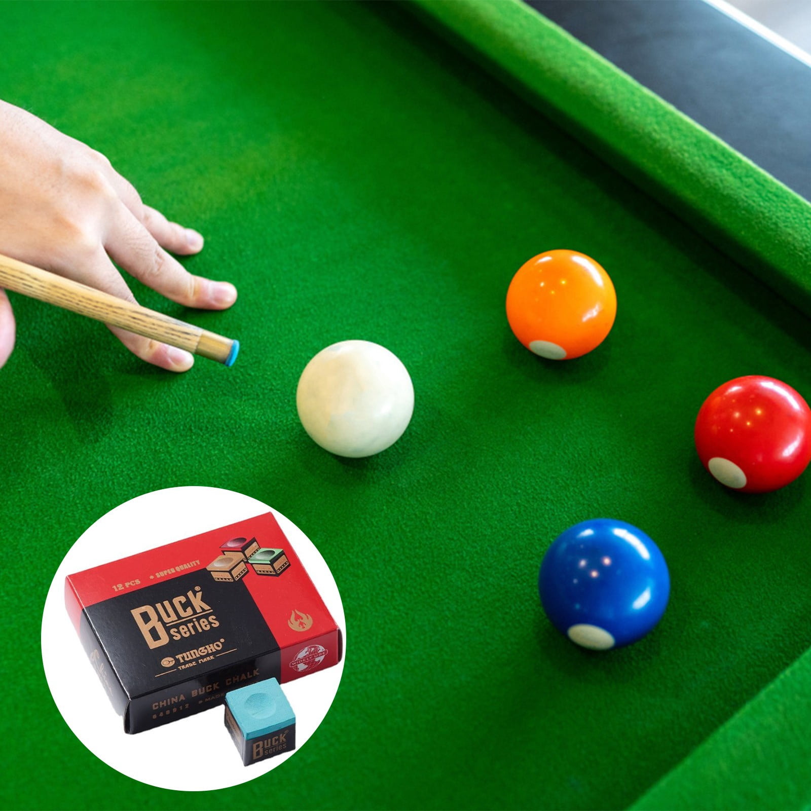 Pro Pool Cue Chalk, Tournament Standard Billiard Chalk,12 Cubes/Box ...