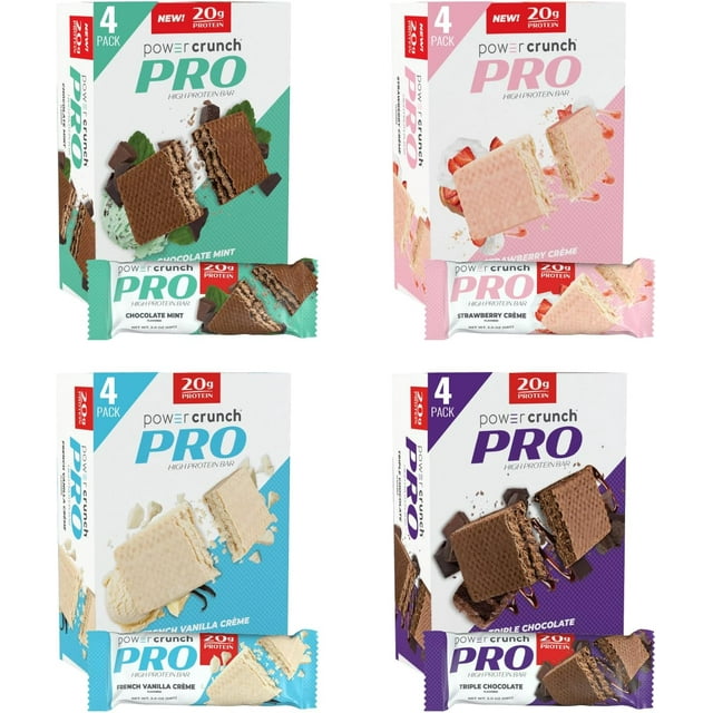 PRO Protein Wafer Bars, Variety Pack, in 4 Flavors 2.0 Ounce Bars (16 ...
